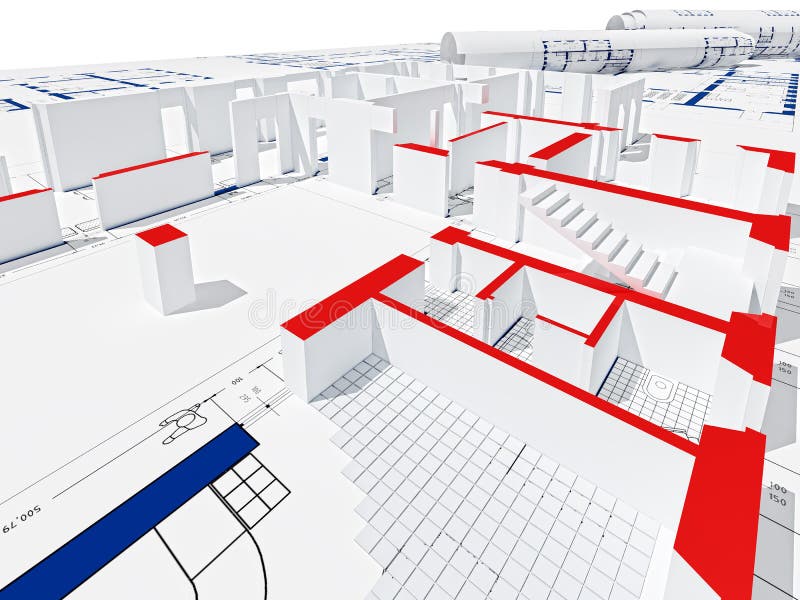 3d model building stock illustration. Illustration of project - 19630677