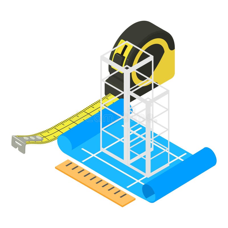 Building Project Icon Isometric Vector. Building Structure and ...