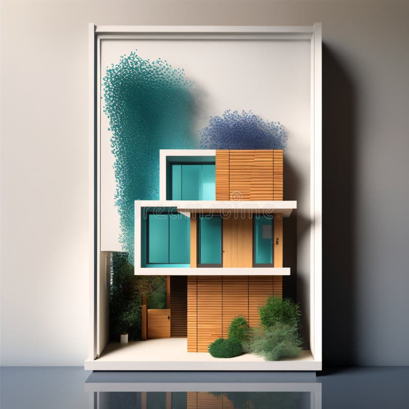 Building Project Plan Blueprint of a Modern House. Designed Using ...