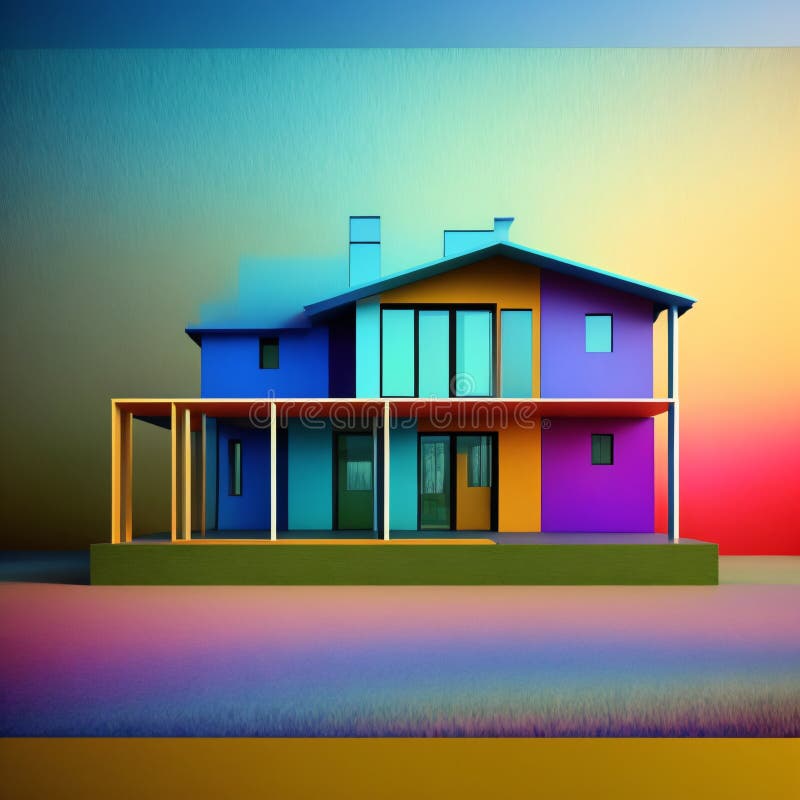 Building Project Plan Blueprint of a Modern House. Designed Using ...