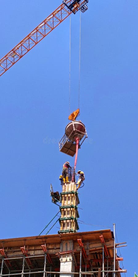 Building Project Worker, Column Casting Activity, Indonesia Stock Image ...