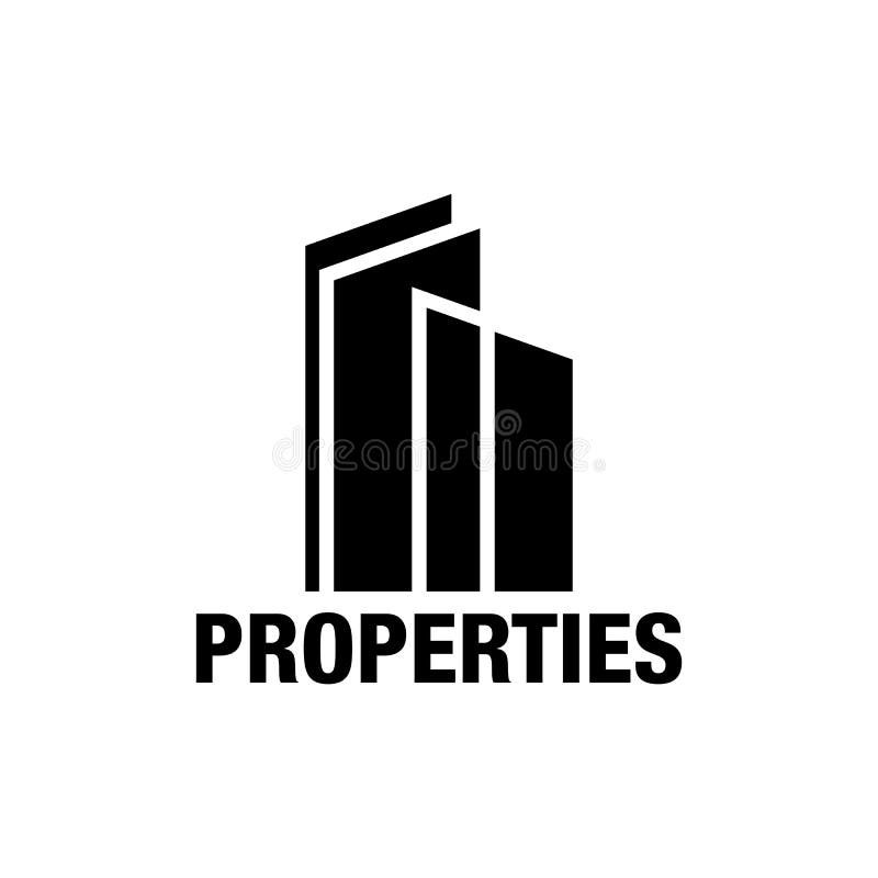Properties Logo Black and White Vector Stock Vector - Illustration of ...