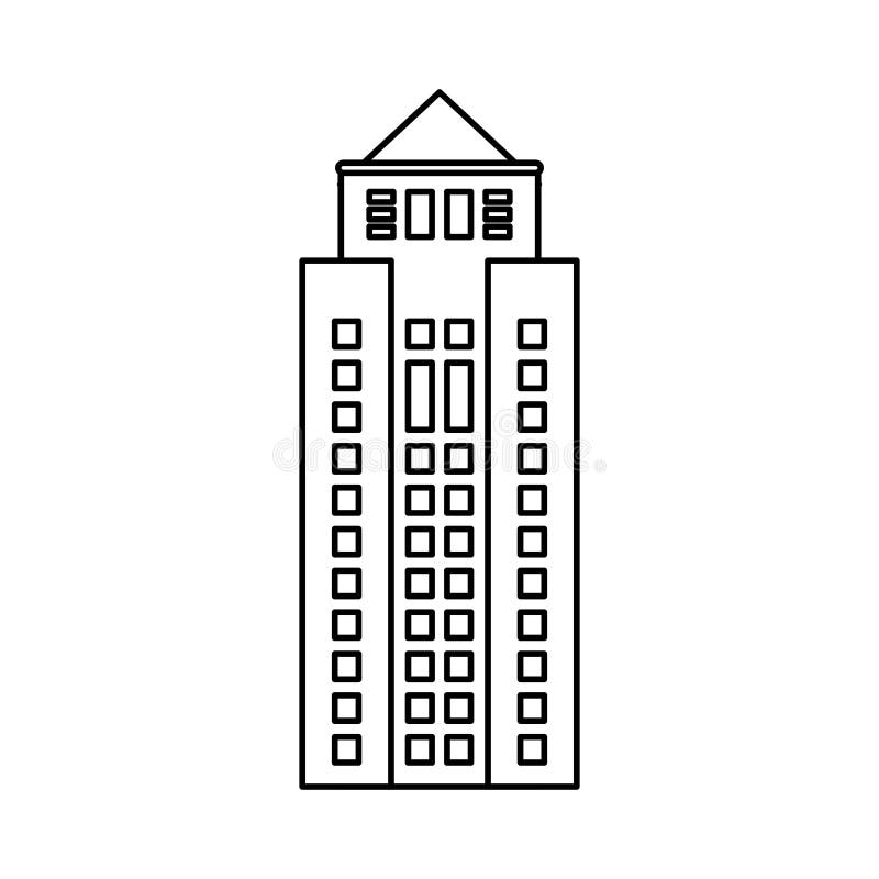 Building Property Skyscraper Outline Stock Illustration - Illustration ...