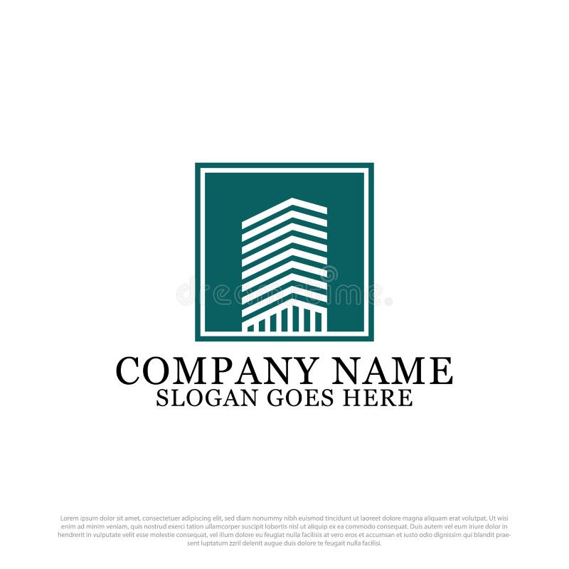 Building Real Estate Logo Design Template, Square Apartment Logo Vector ...