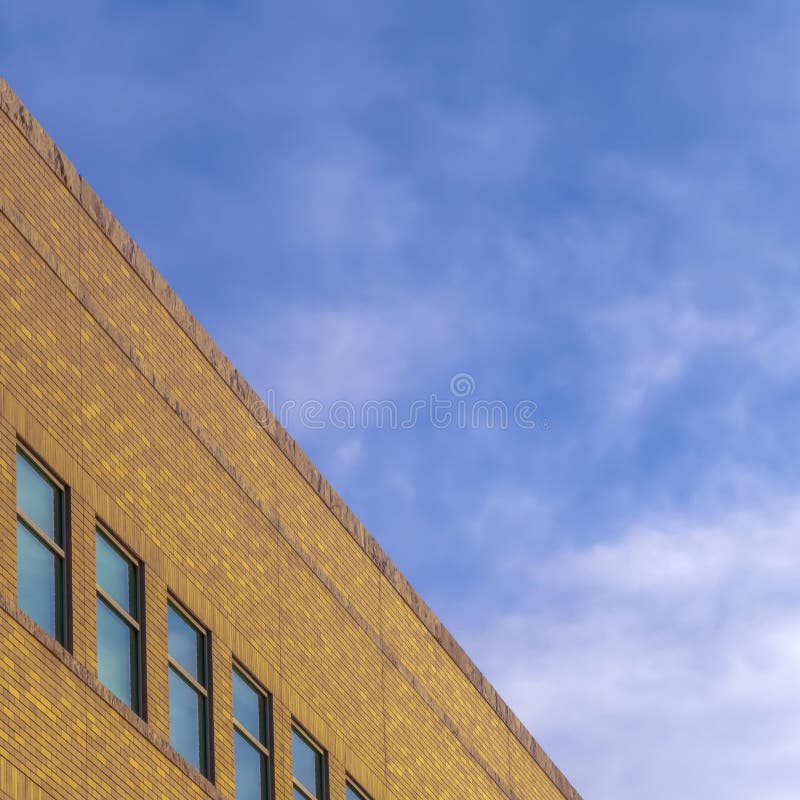 Building with Rectangular Windows Against Blue Sky Stock Photo - Image ...