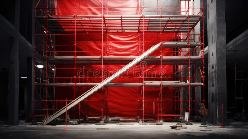 Building red ladder stock illustration. Illustration of engineering ...