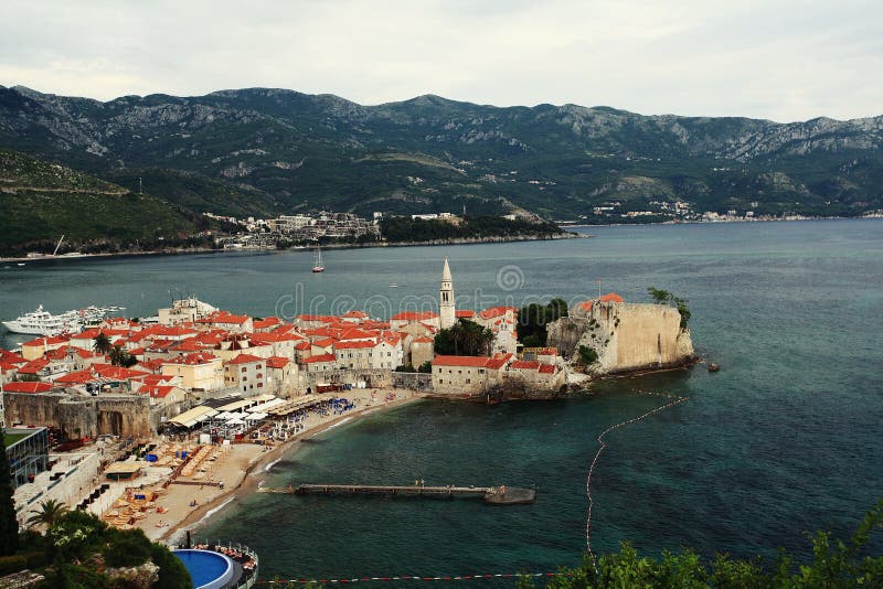 Building with Red Rooftops in European Town on Coast Stock Image ...