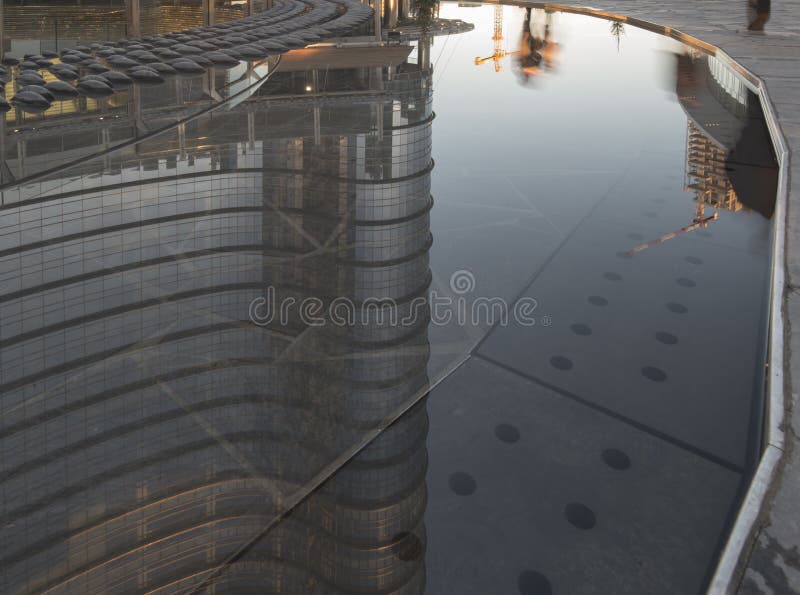 Building Reflection at Business Hub, Milan Stock Photo - Image of ...