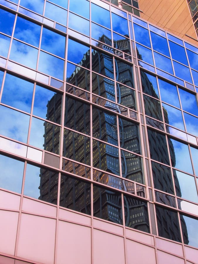 Building Reflection in Glass Building Stock Image - Image of modern ...