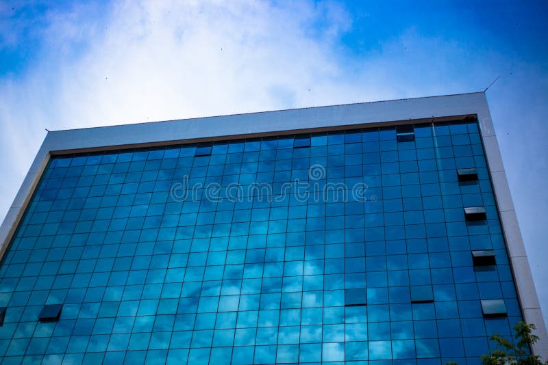 Building Reflection Glass with Sky Stock Photo - Image of highrise ...