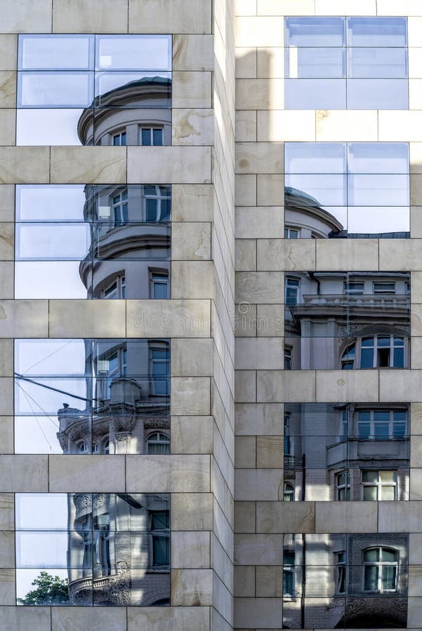 Building Reflection on the House Facade Stock Image - Image of ...