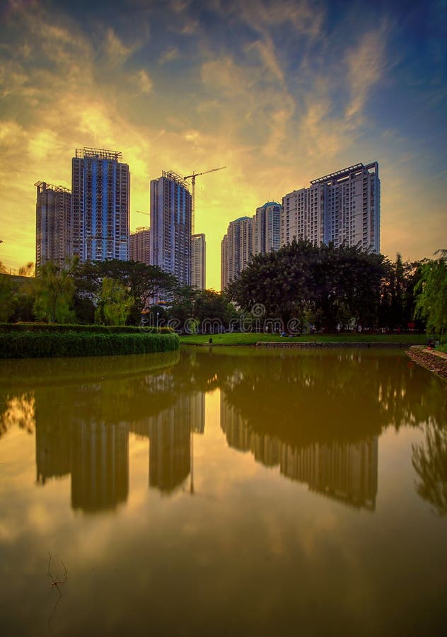 Reflection on the building stock photo. Image of shot - 97425824