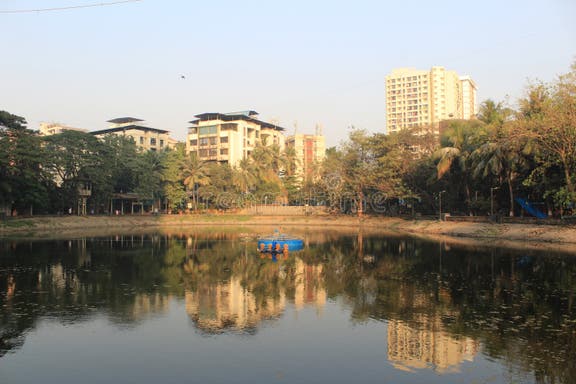 Building Reflection in Lake at Thane Stock Image - Image of lake, urban ...