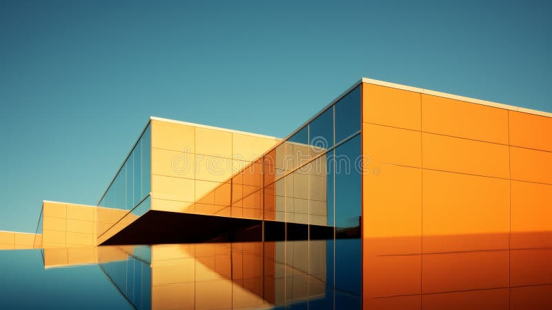 A Building with a Reflection of the Sky in Its Windows, AI Stock ...