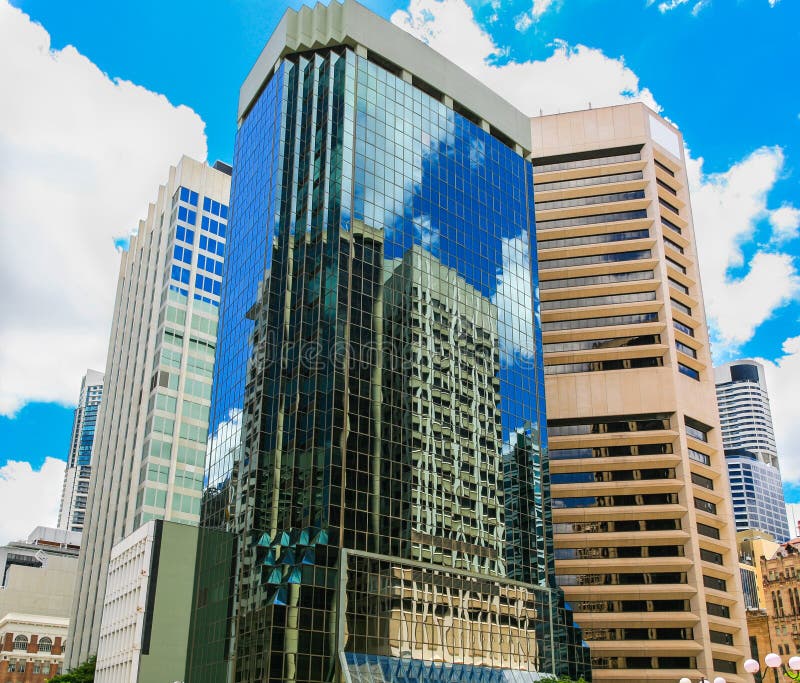 Building Reflections, Brisbane City Stock Image - Image of city, high ...