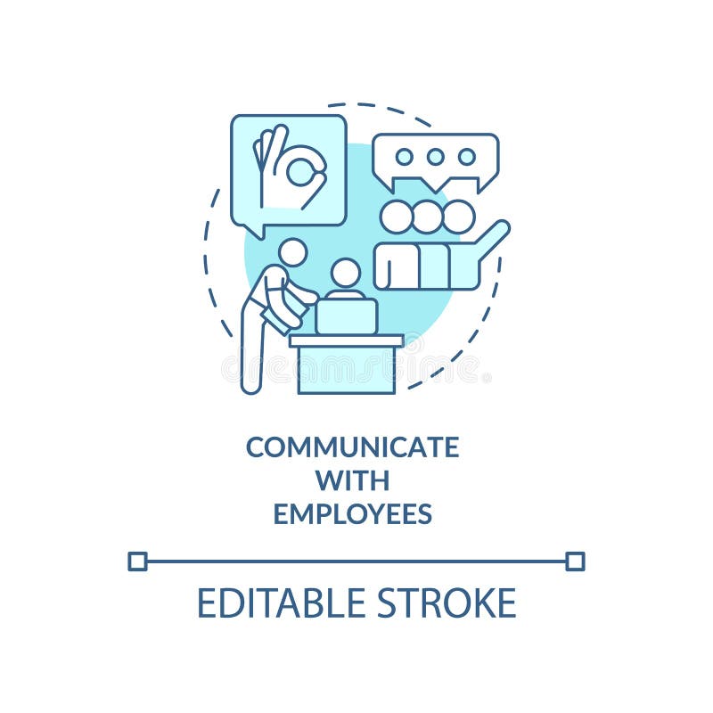 Building Relationships with Employees Blue Concept Icon Stock Vector ...