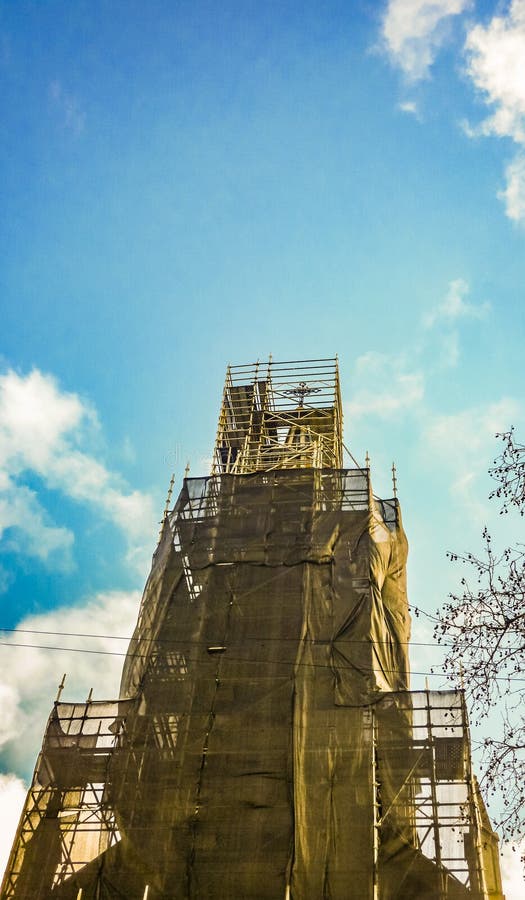 Building Repair Exterior View Stock Photo - Image of roof, restoring ...