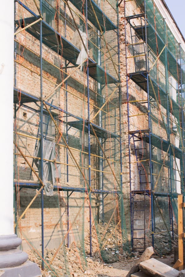 Building Repairs. Scaffolding Stock Photo - Image of contemporary ...