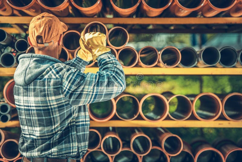 Septic System Pipes stock image. Image of diameter, horizontal - 125414719