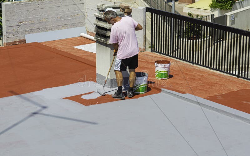 Building Resins for Waterproofing Terraces, Stock Photo - Image of gray ...