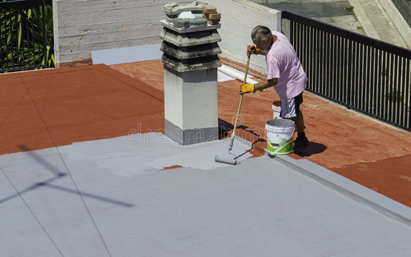 Building Resins for Waterproofing Terraces Stock Photo - Image of ...