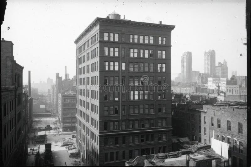 Building Rises Amid a Cityscape View. a Glimpse of Urban Landscape ...