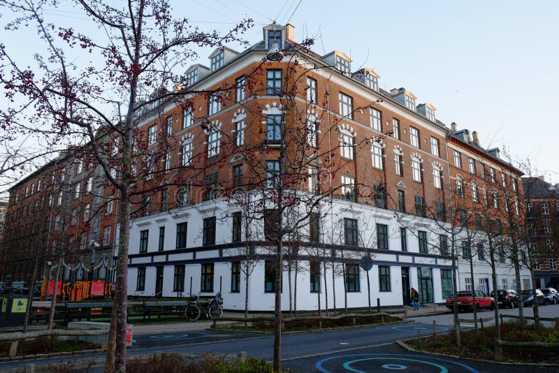 Building at the Road Behind the Weathered Trees Editorial Image - Image ...