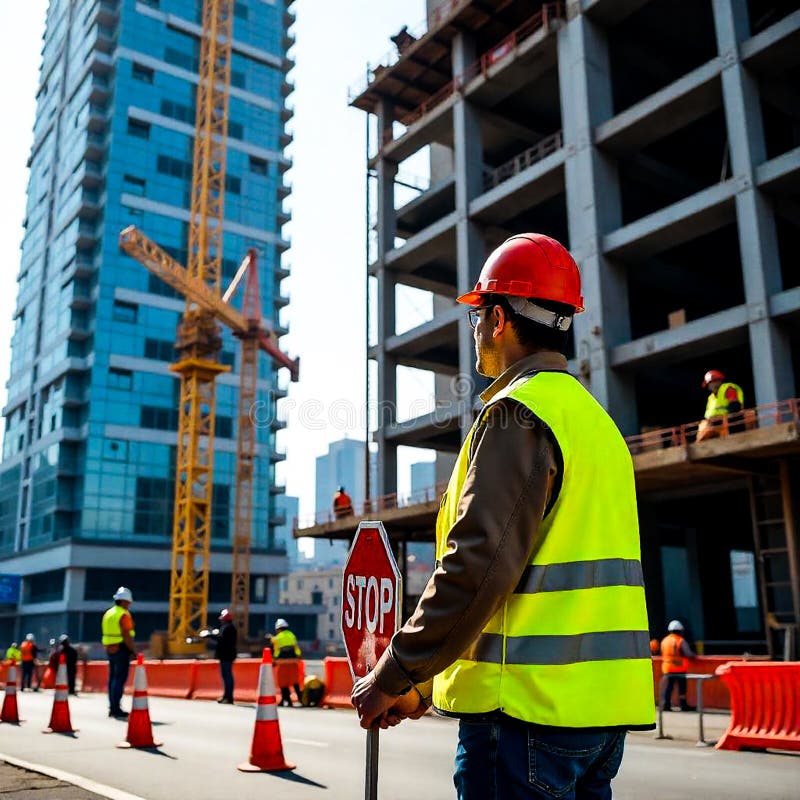 Building, Road and General Construction Works Stock Illustration ...