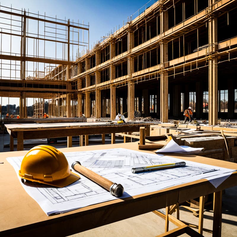 Building, Road and General Construction Works Stock Illustration ...