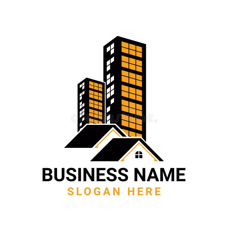 Building and Rooftop Illustration for Real Estate Logo Stock ...