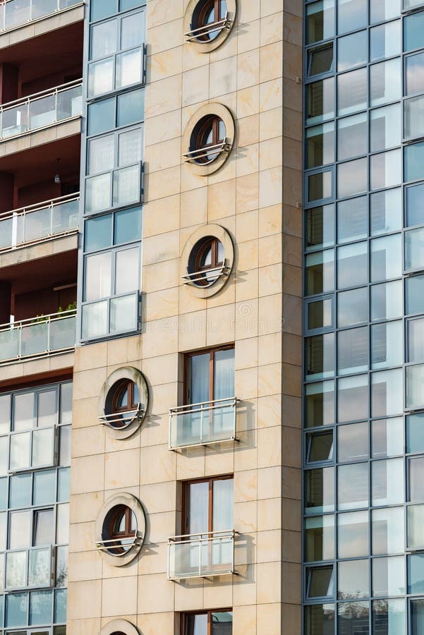 Building with Round Windows Stock Photo - Image of staircase, city ...