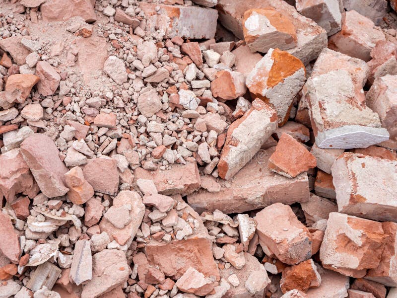 Building Rubble Background Bricks Recycling Stock Photo - Image of ...