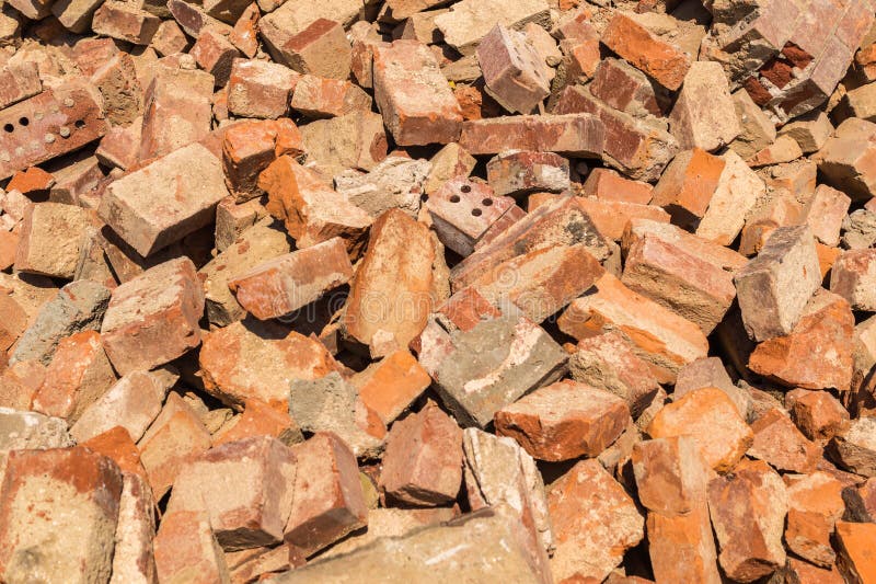 Building Rubble Background Bricks Recycling Stock Photo - Image of ...