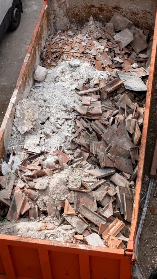 Building Rubble and Debris Ready To Be Disposed of and Recycled Stock ...