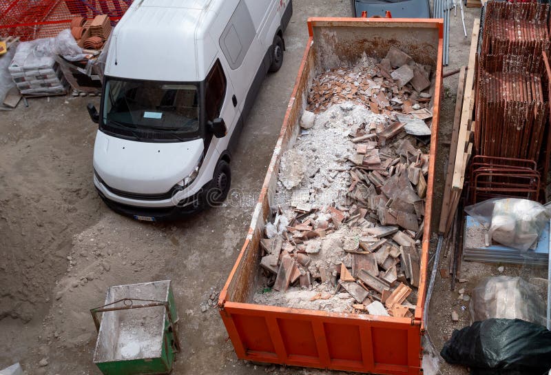 Building Rubble and Debris Ready To Be Disposed of and Recycled ...