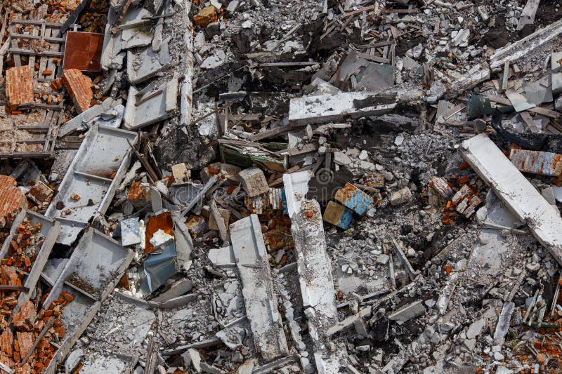 Building Rubble, Full-frame High Angle View Stock Image - Image of ...