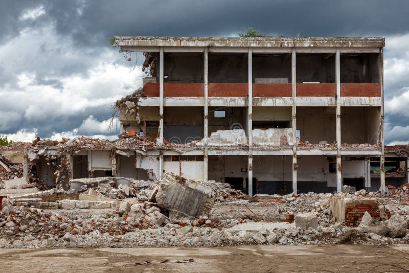 Building in ruins. stock image. Image of industrial - 135263969