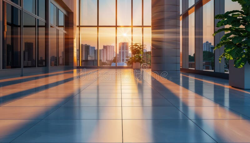 Stunning Architectural Design Building Shadows at Sunset, Creating a ...