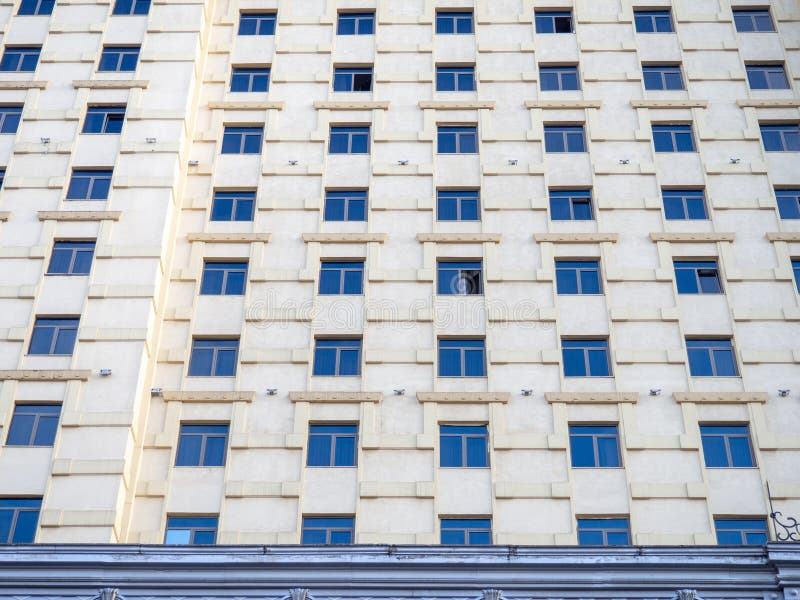 Building S Facade. Background from Many Windows Stock Image - Image of ...