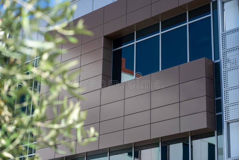 Building S Facade Cladding with Composite Panels and Glass Windows ...