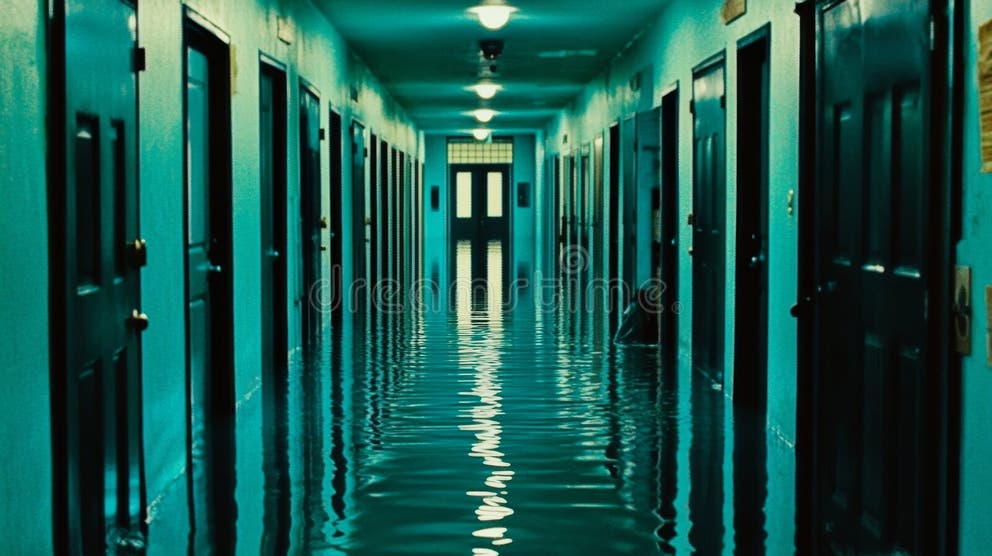 The Building S Interior Hallway is Flooded, Causing Water Damage and an ...