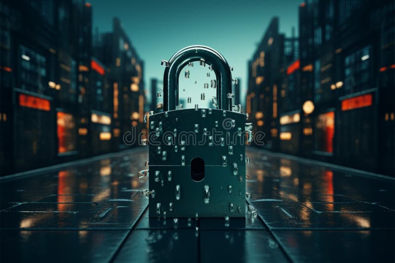 This Building is Safeguarded, As Indicated by the Padlock Symbol Stock ...