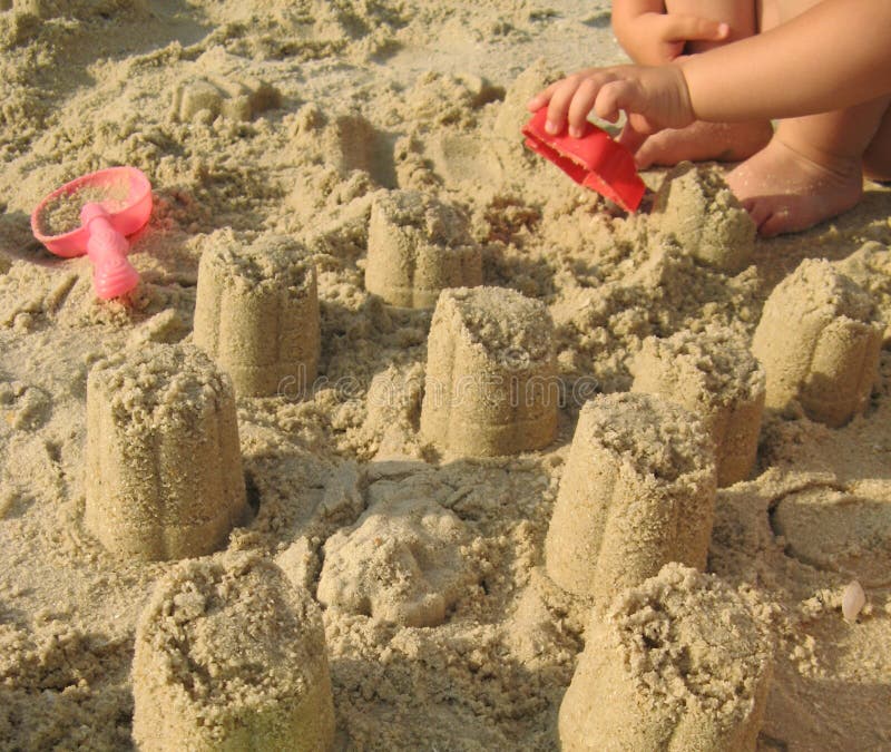 Building sand towers stock image. Image of castle, sandy - 3688923
