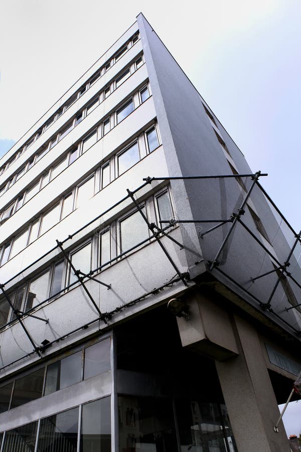 Building Secured with Steel Cladding Stock Image - Image of securing ...