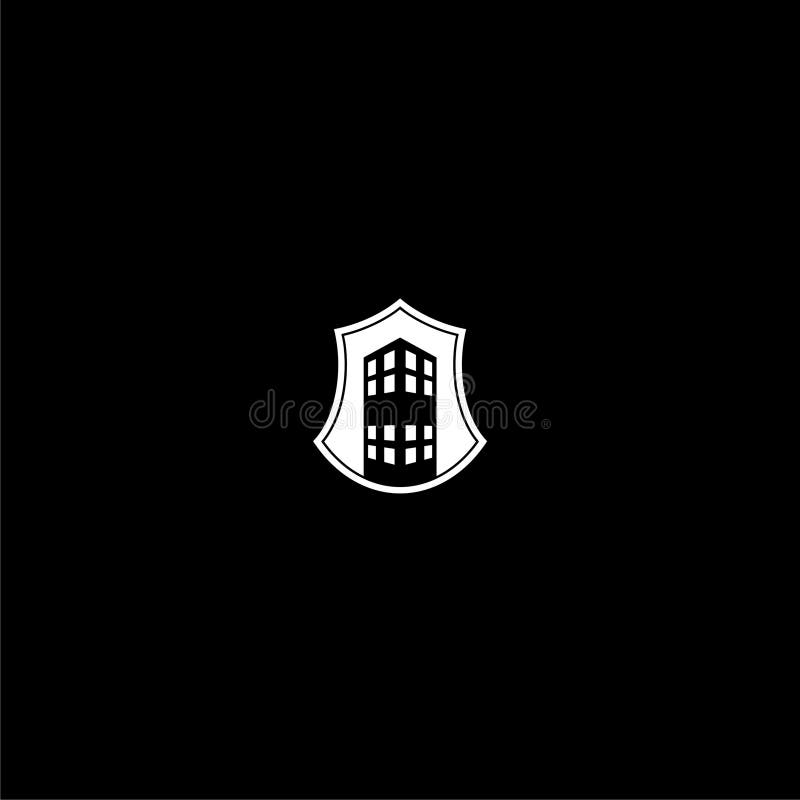 Building Security Icon Isolated on Dark Background Stock Vector ...