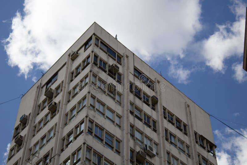 Building Seen from Below with Cloudy Sky Stock Photo - Image of cloud ...