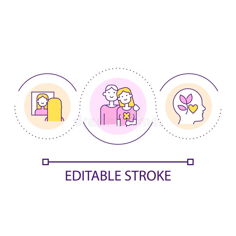 Building Self-esteem in Relationship Loop Concept Icon Stock Vector ...