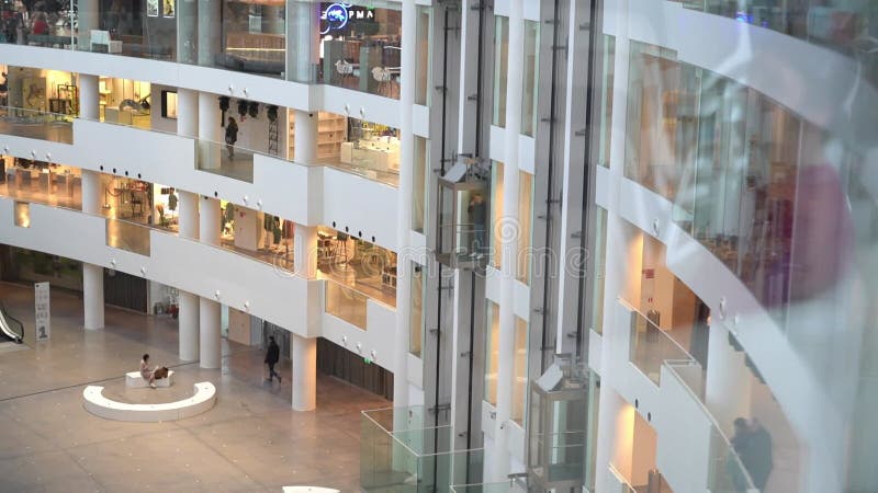The Building of the Shopping Center. a Modern Cylindrical Glass ...