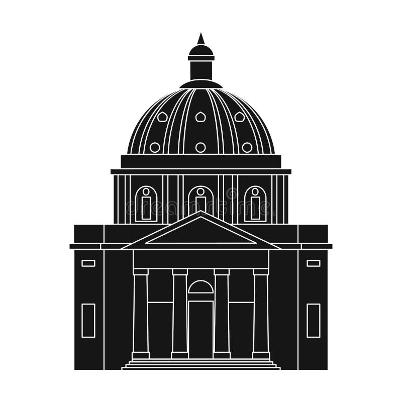 Building, Single Icon in Black Style.Building, Vector Symbol Stock ...