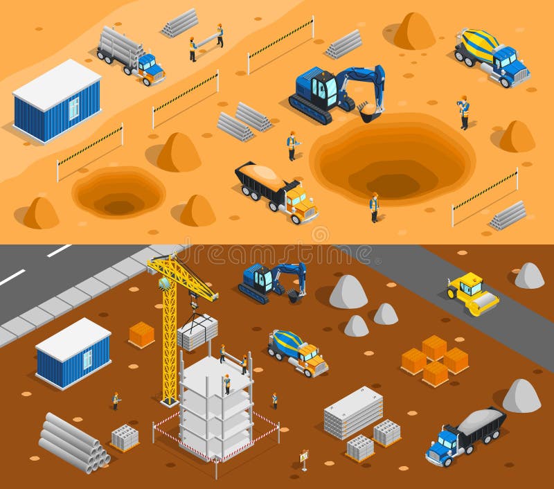 Building Construction Isometric Infographics Stock Vector ...